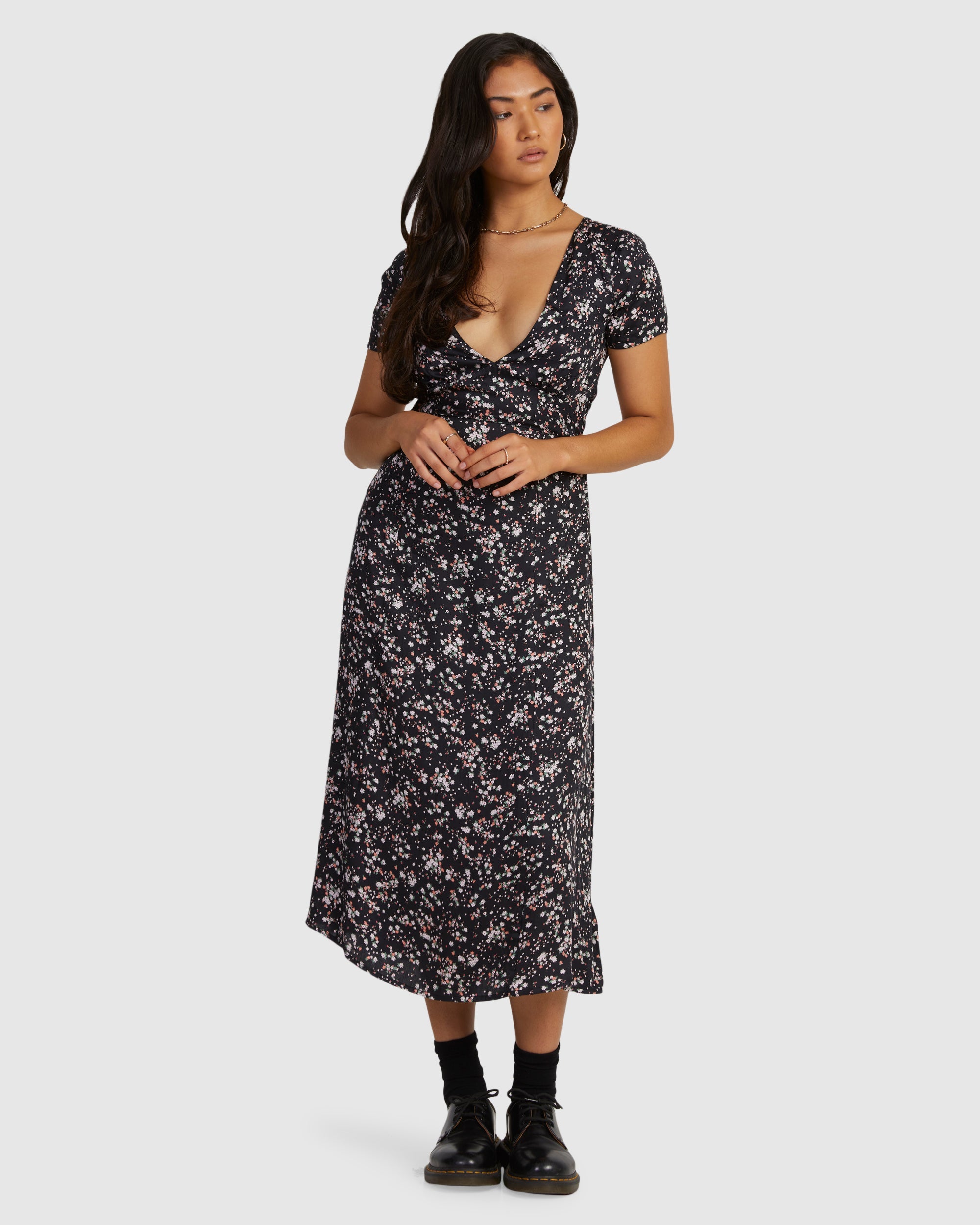 Womens Heaven Sent Midi Dress - Rvca Black | RVCA AU