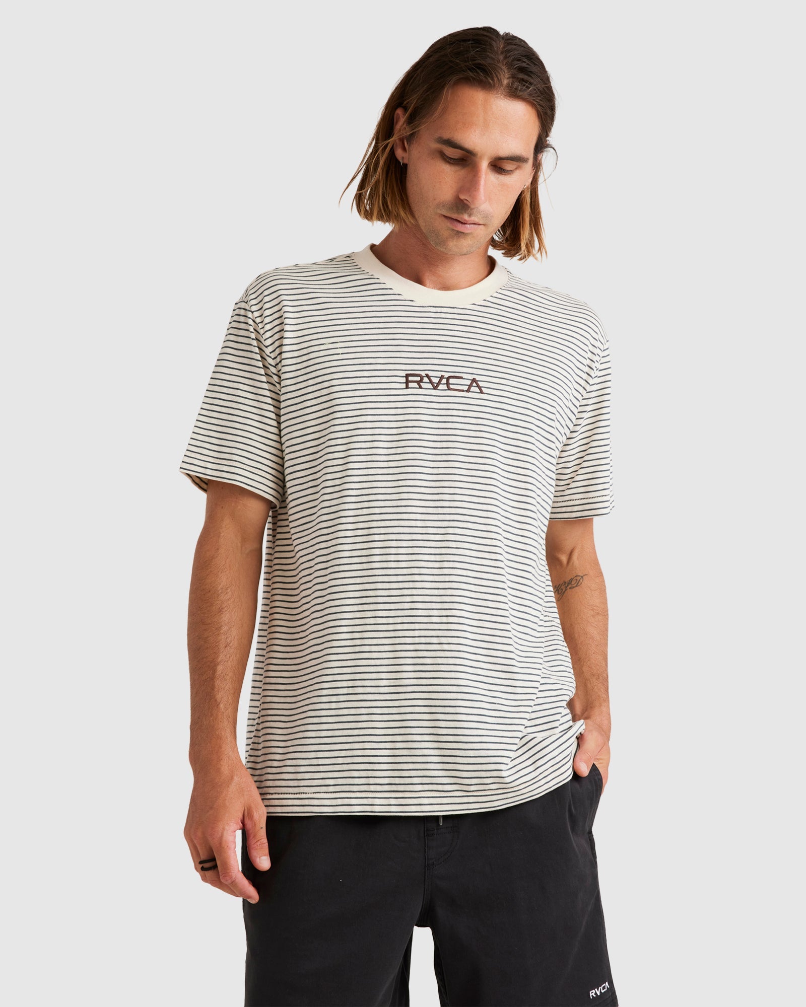 Corp Stripe T-Shirt - Natural | RVCA