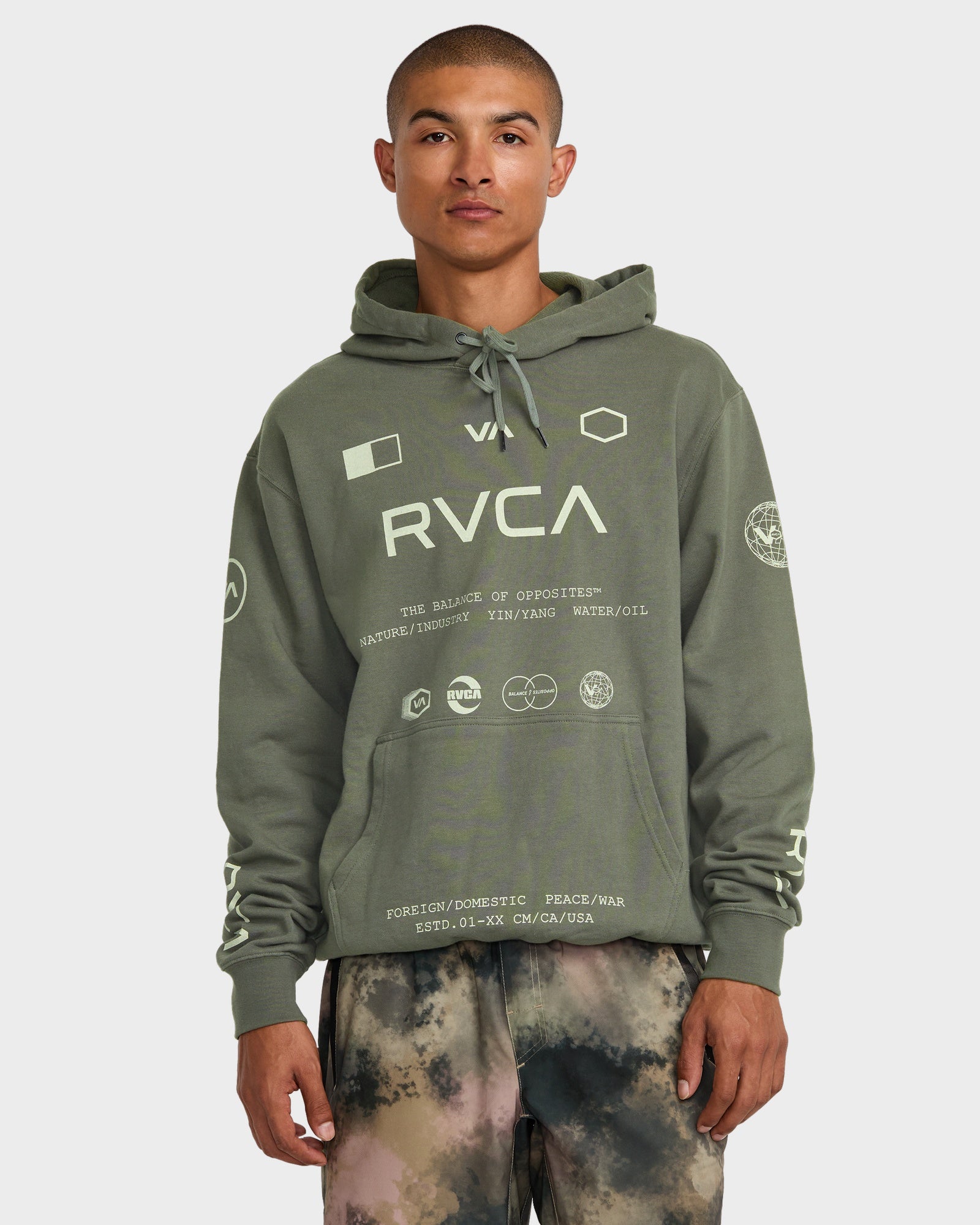 Mens Multi Icons Hoodie - S | RVCA AU