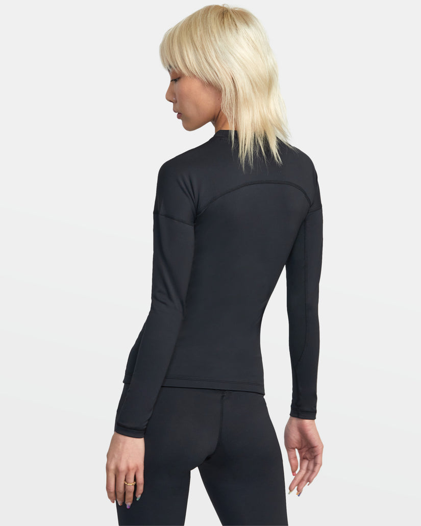 Womens Compression Long Sleeve Rash Vest - Black | RVCA AU