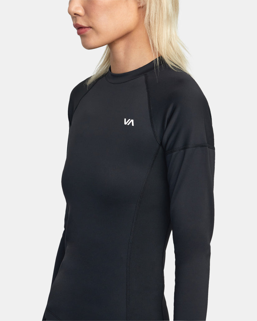 Womens Compression Long Sleeve Rash Vest - Black | RVCA AU