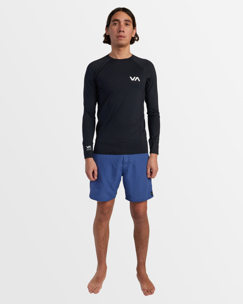 Mens RVCA Long Sleeve Rash Vest - Black 2 | RVCA AU