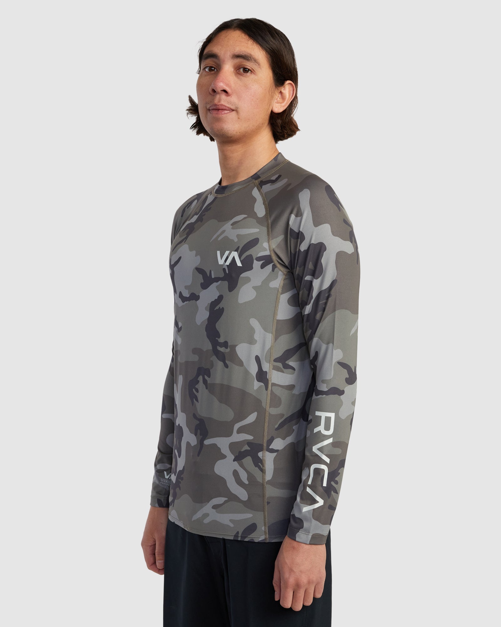 Mens RVCA Long Sleeve Rash Vest - Camo | RVCA AU