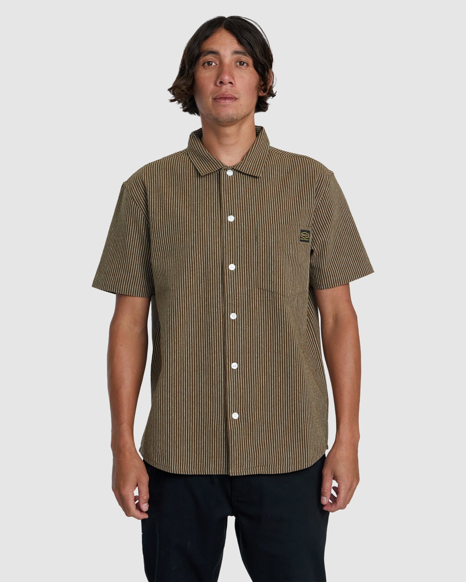 Day Shift Stripe Shirt - Bombay Brown | RVCA