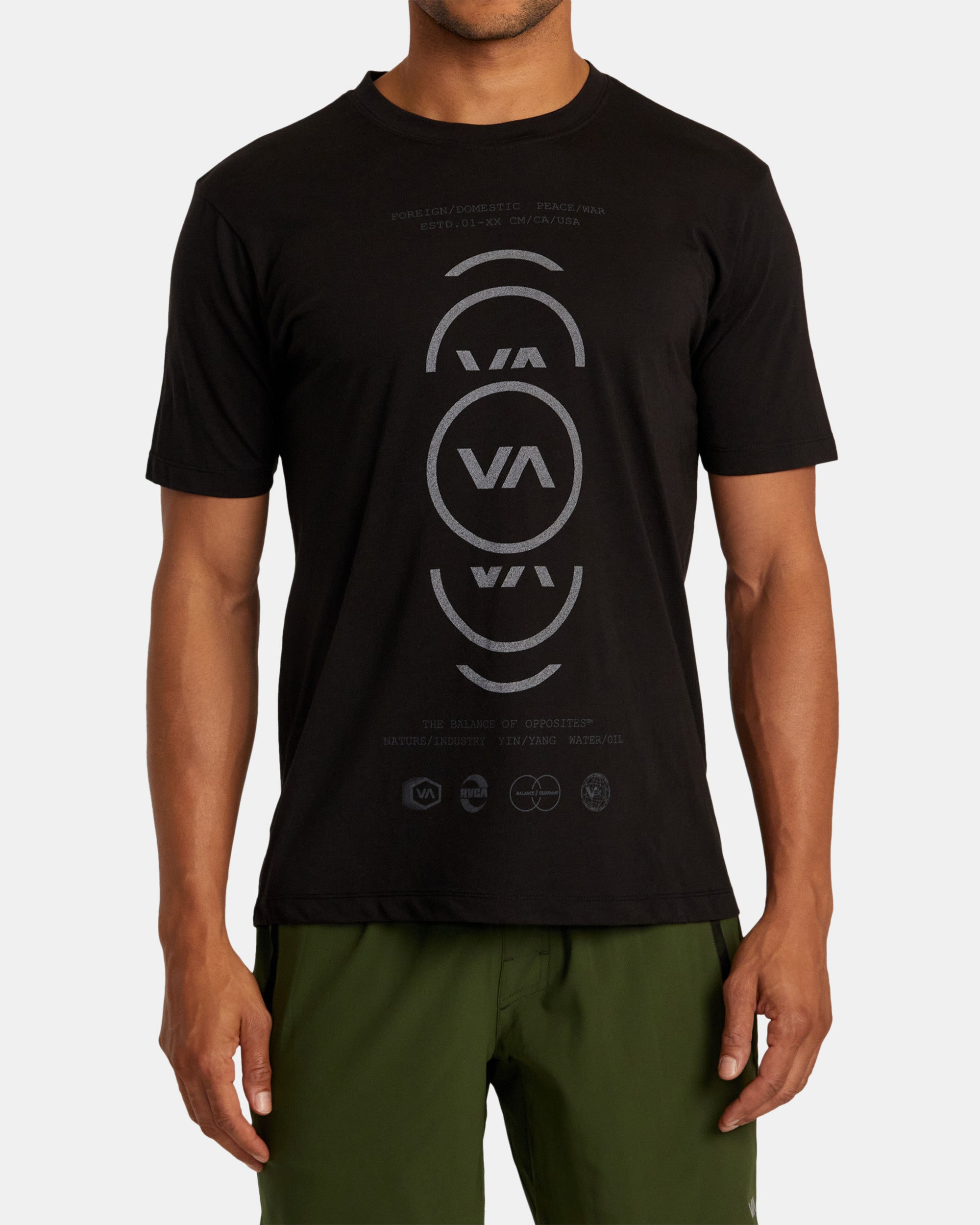 Mens VA Circle Splitter T-Shirt - Black | RVCA AU