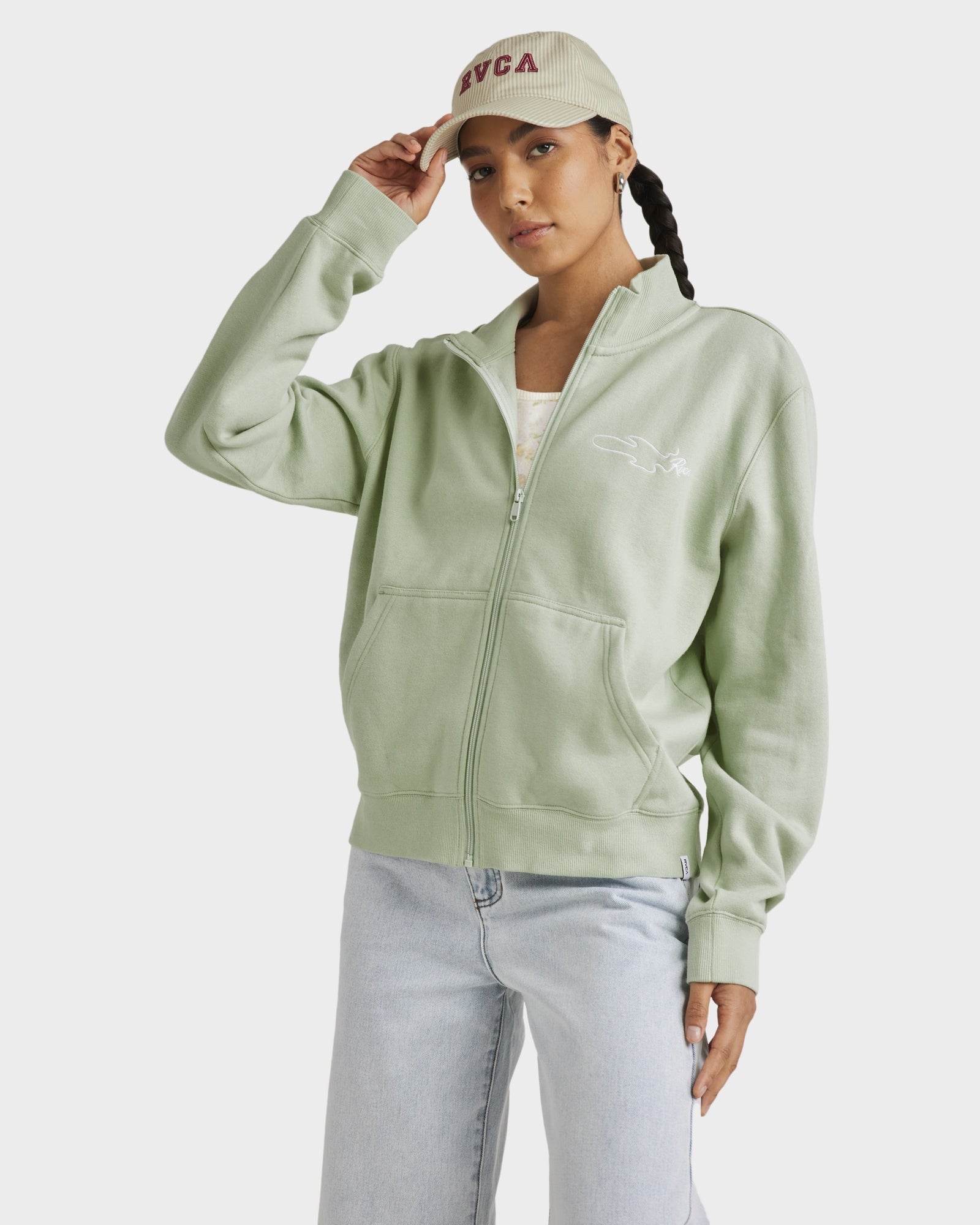 Womens Matcha Zip Thru Fleece Jacket - XS/6 | RVCA AU