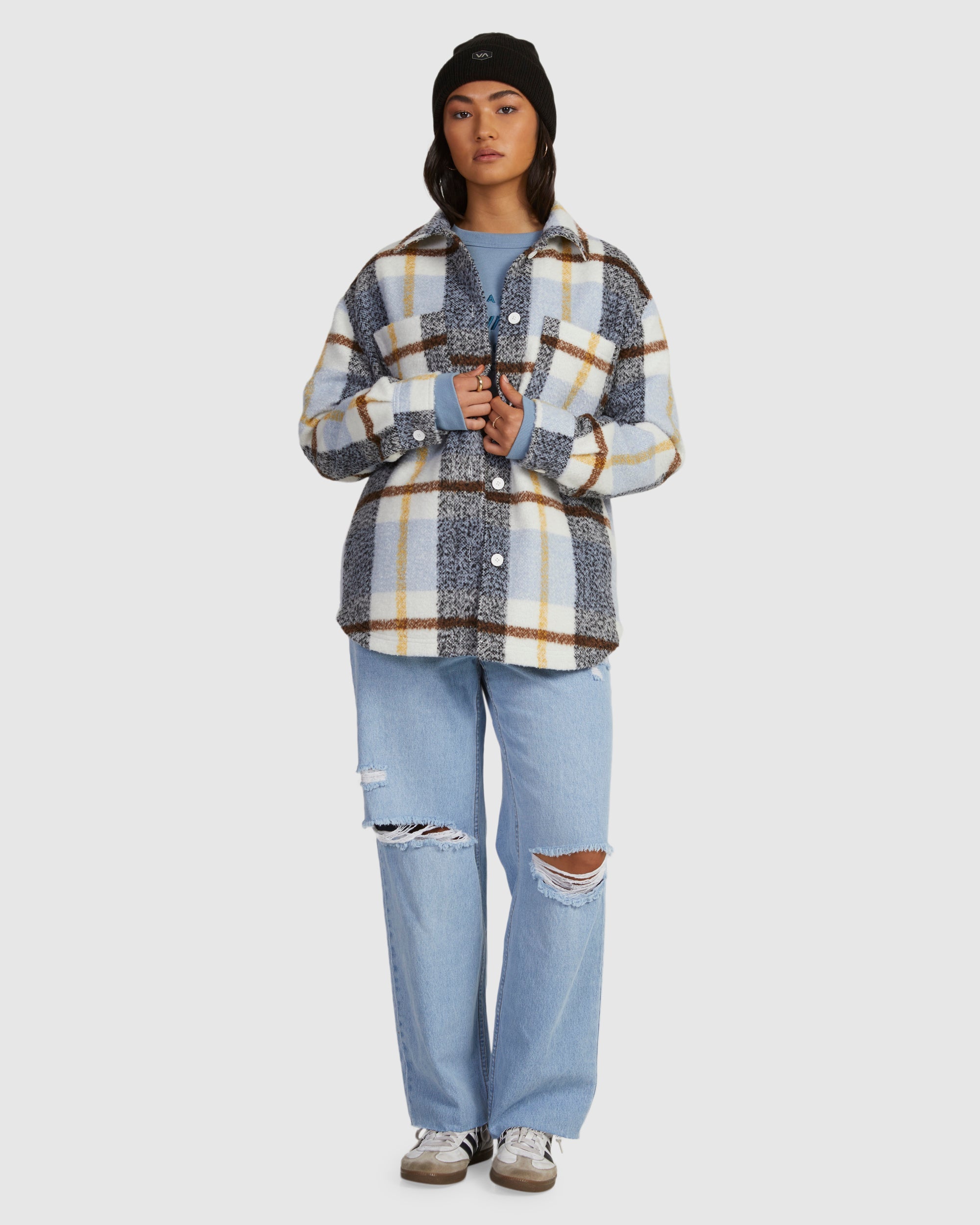Valley Plaid Shacket - Straw | RVCA
