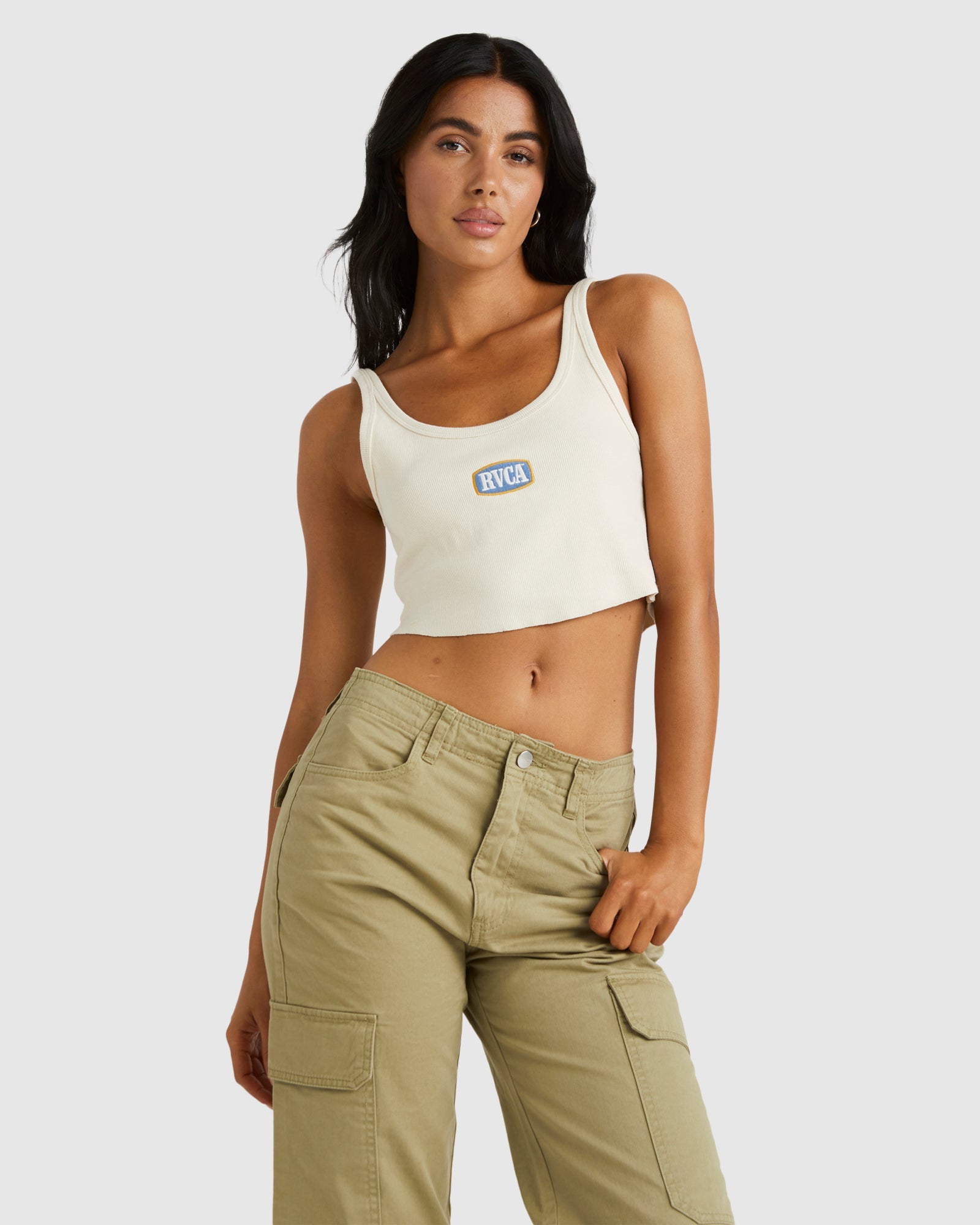 Womens Old West Scooped Tank Top - Natural | RVCA AU