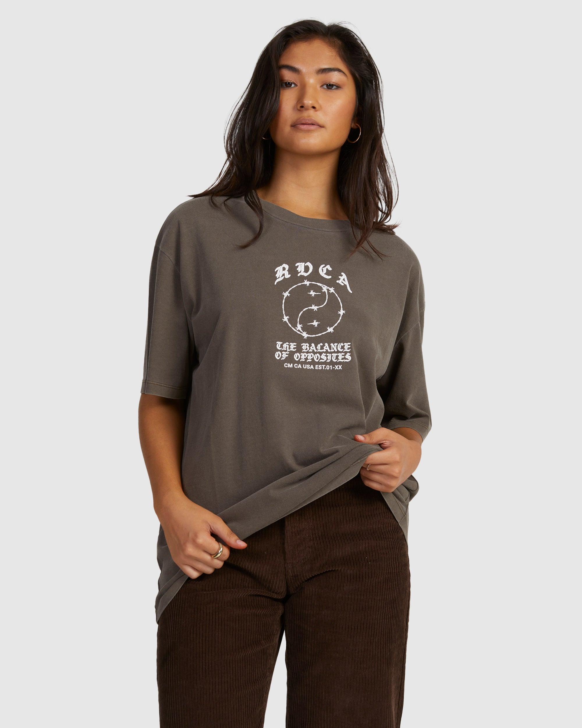 Lax Relaxed T-Shirt - Dark Choc | RVCA AU