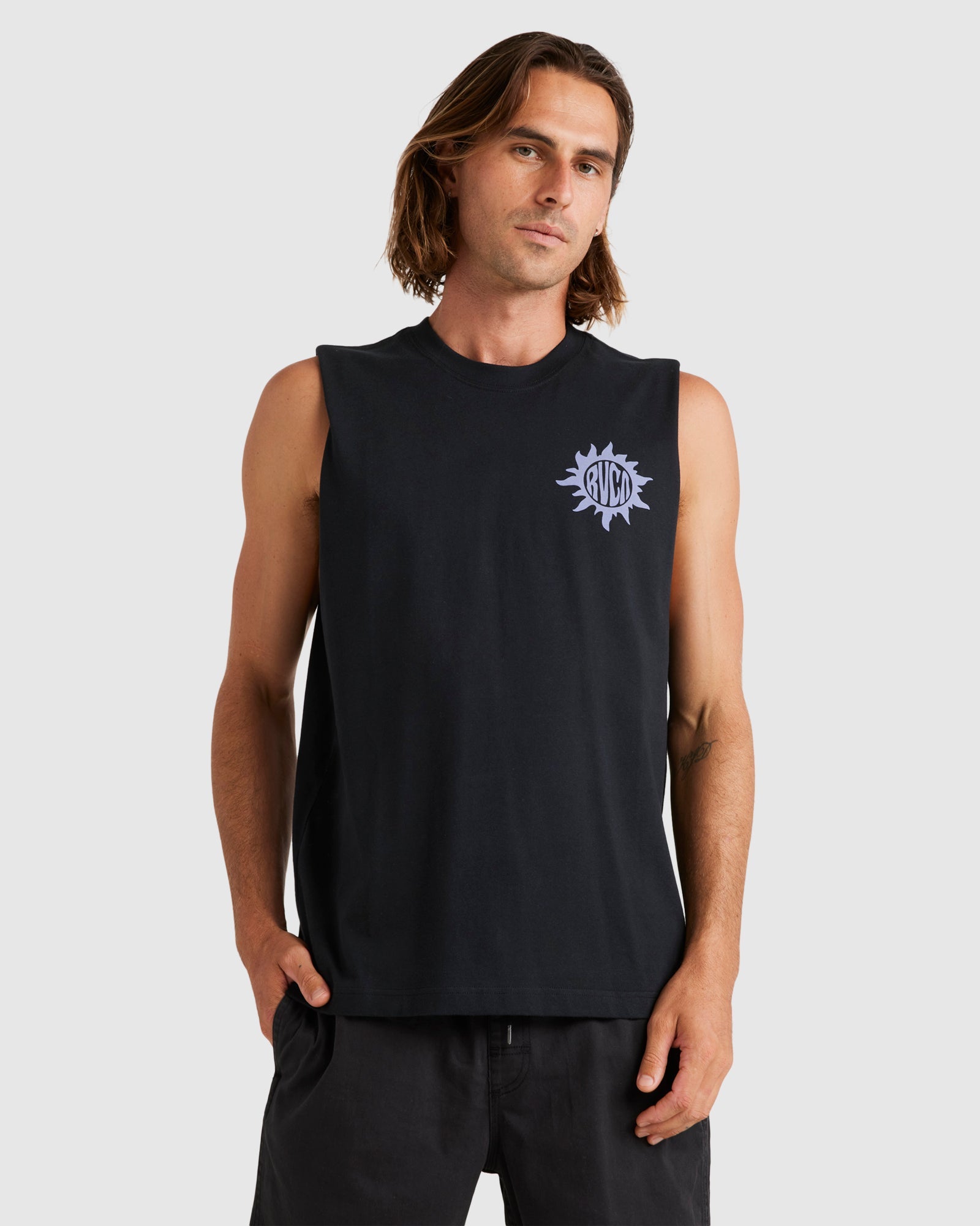 Mens Sol Stamp Muscle Tank - Rvca Black | RVCA AU